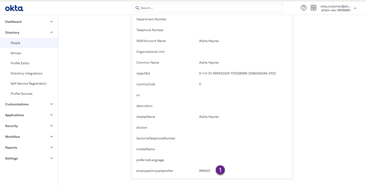 Okta - Mapping Custom Active Directory Attribute - Allidm